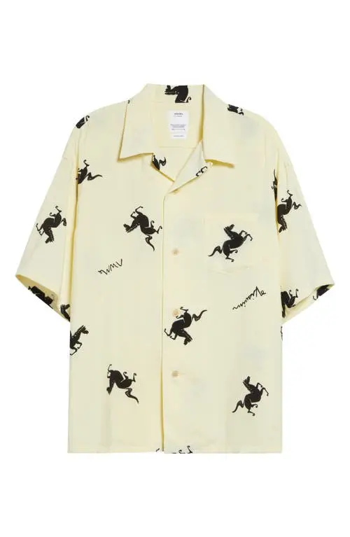 Visvim Crosby Horse Print Camp Shirt - Yellow