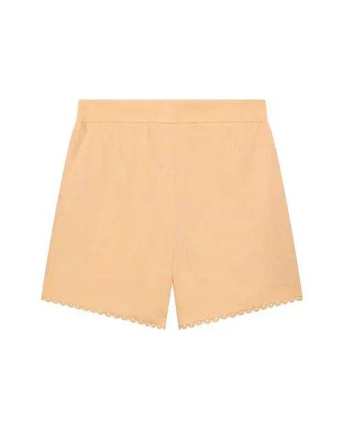 Mint Velvet Linen Scallop Hem Shorts