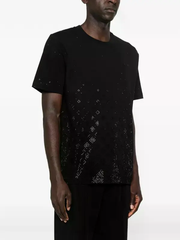 Casablanca Crystal-embellished Monogram-pattern T-shirt