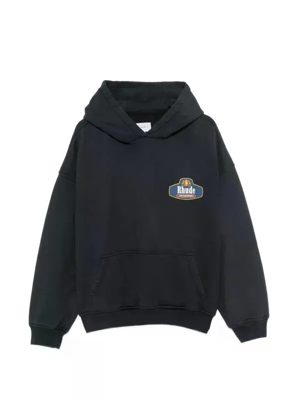 Rhude Logo-print Hoodie - Black