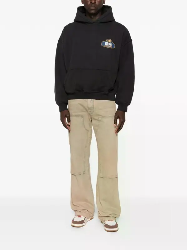 Rhude Logo-print Hoodie - Black