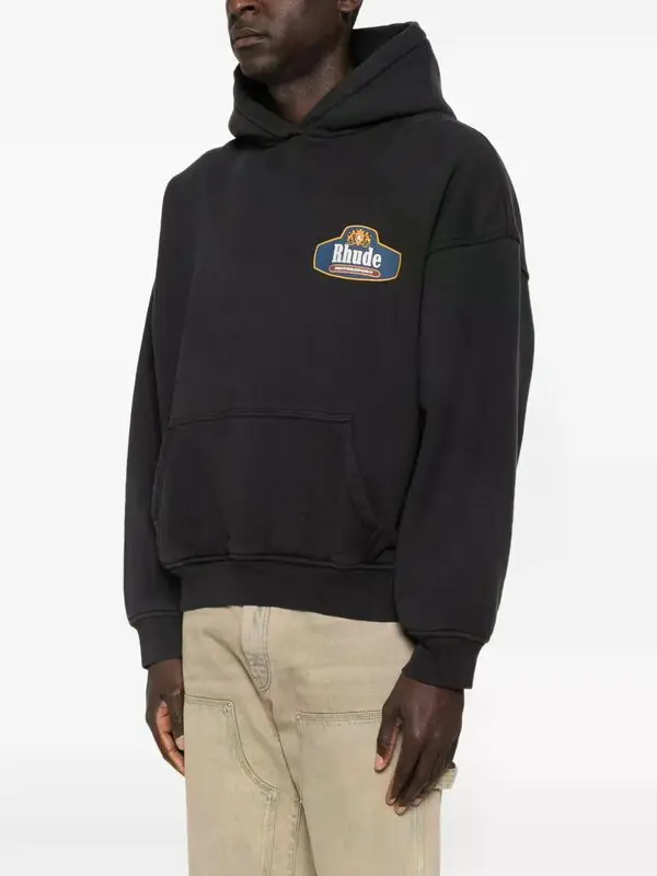 Rhude Logo-print Hoodie - Black