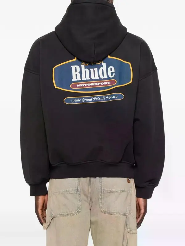 Rhude Logo-print Hoodie - Black