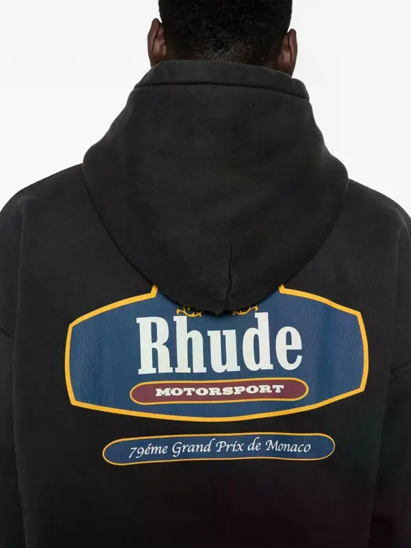 Rhude Logo-print Hoodie - Black