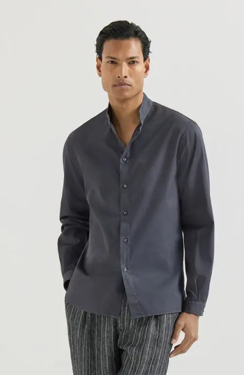 Brunello Cucinelli Garment-dyed Shirt - Anthracite