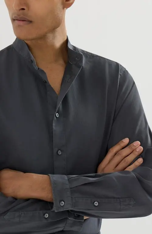 Brunello Cucinelli Garment-dyed Shirt - Anthracite
