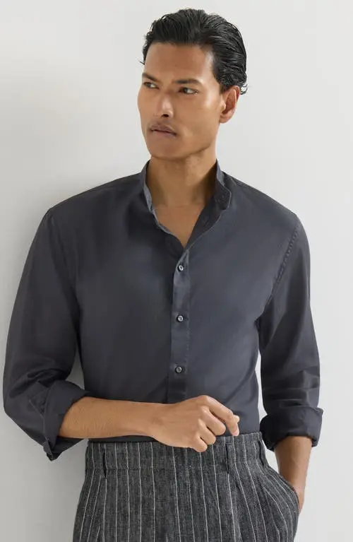 Brunello Cucinelli Garment-dyed Shirt - Anthracite