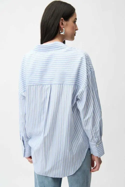 Joseph Ribkoff Tencel Stripe Print Boxy Blouse