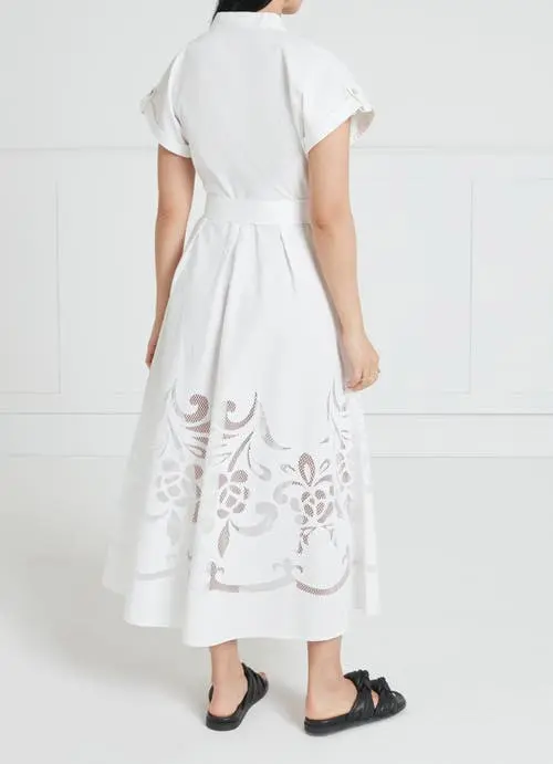 TEMPERLEY LONDON Nelle Broderie Anglaise Midi Dress - White