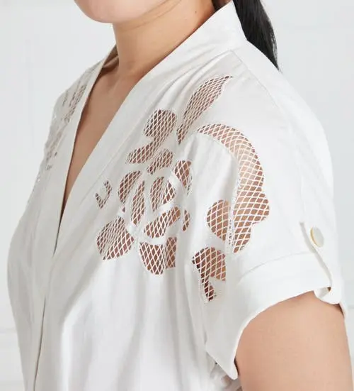TEMPERLEY LONDON Nelle Broderie Anglaise Midi Dress - White