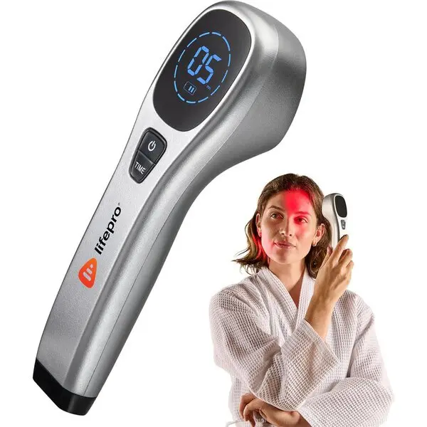 LIFEPRO Biolux Red Light Therapy Device Near Infrared Light Wand - Siver