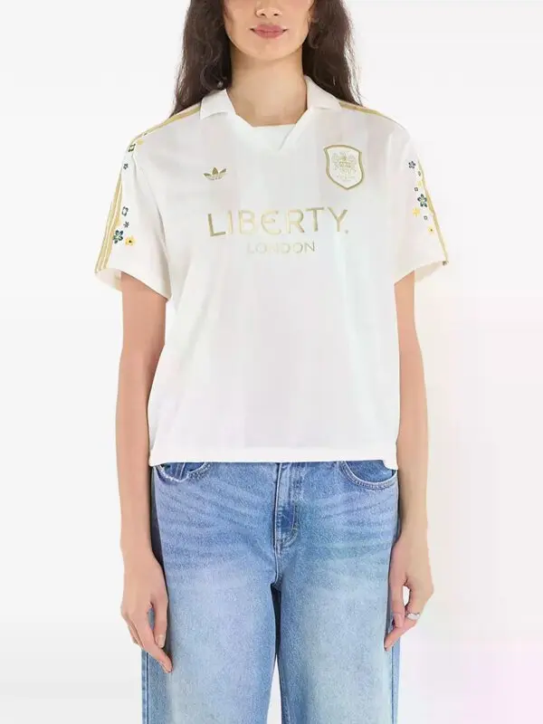 Adidas Floral-print Striped T-shirt