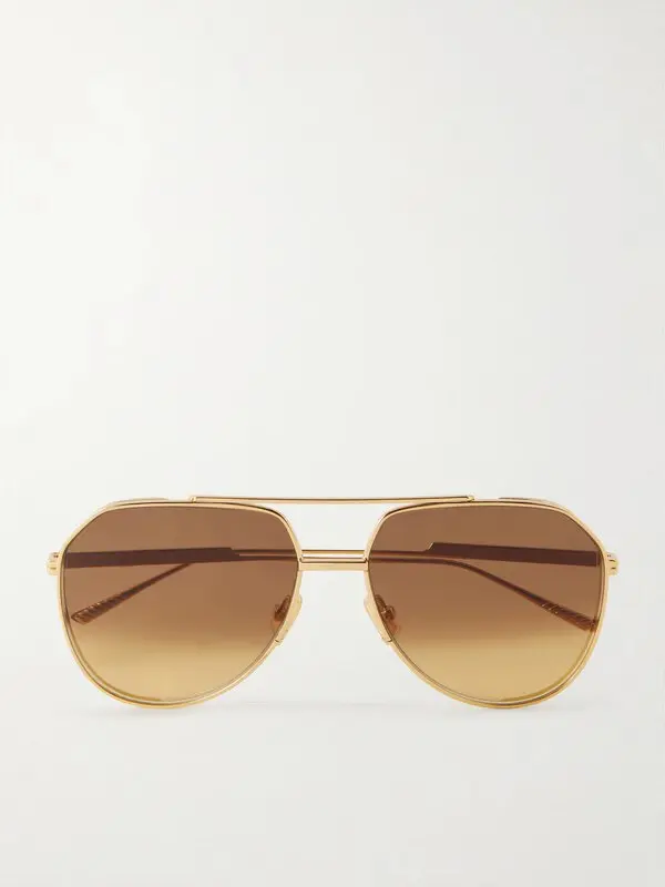 Bottega Veneta Aviator-style Sunglasses - Gold
