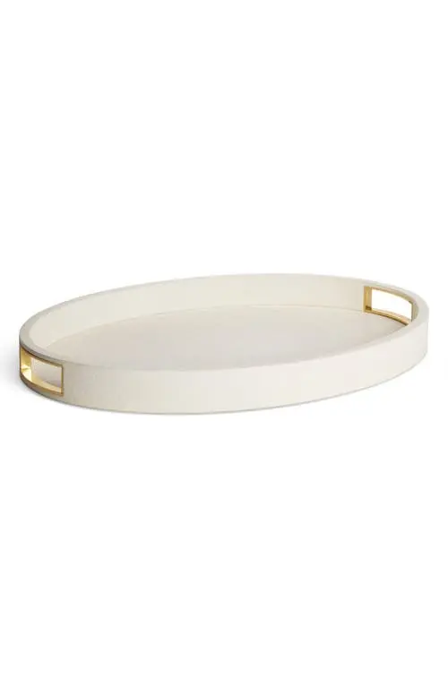Aerin Modern Faux Shagreen Cocktail Tray - Cream