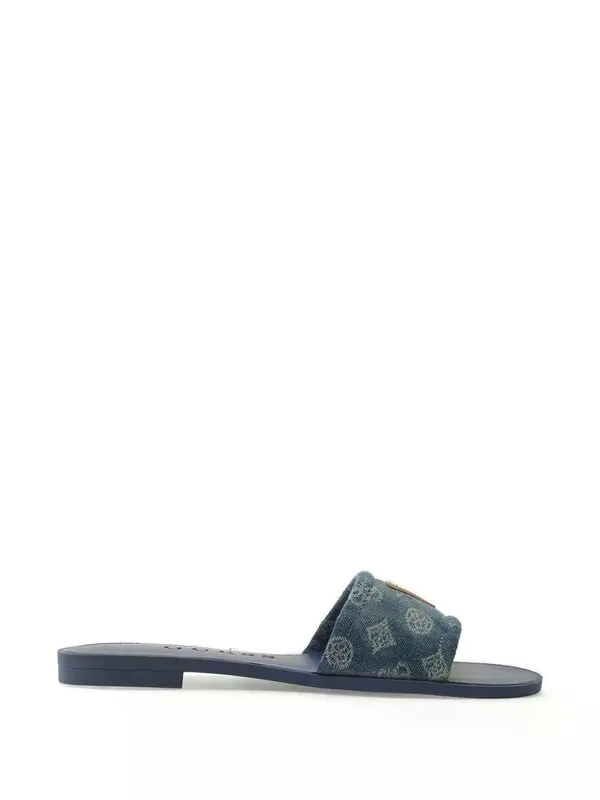 Guess Elysone Monogram-print Logo-patch Sandals