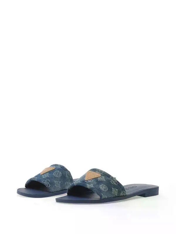 Guess Elysone Monogram-print Logo-patch Sandals