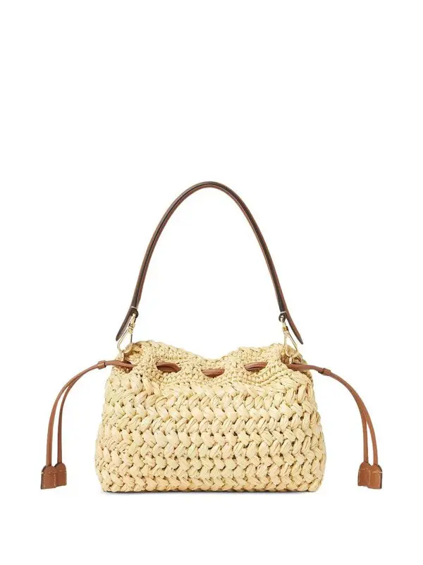 Fendi Mama Baguette Woven Raffia Shoulder Bag