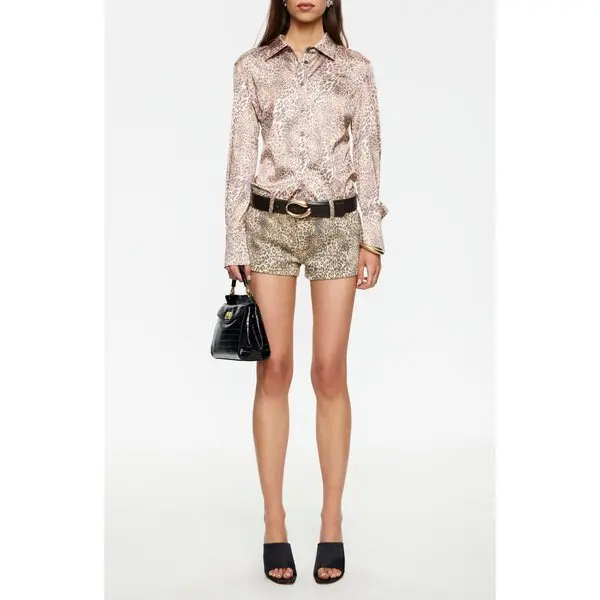 Lioness Angelic Satin Shirt - Leopard