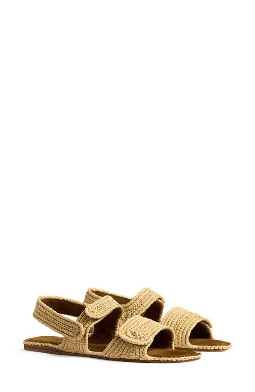 Khaite Boden Raffia Slingback Sandals - Natural