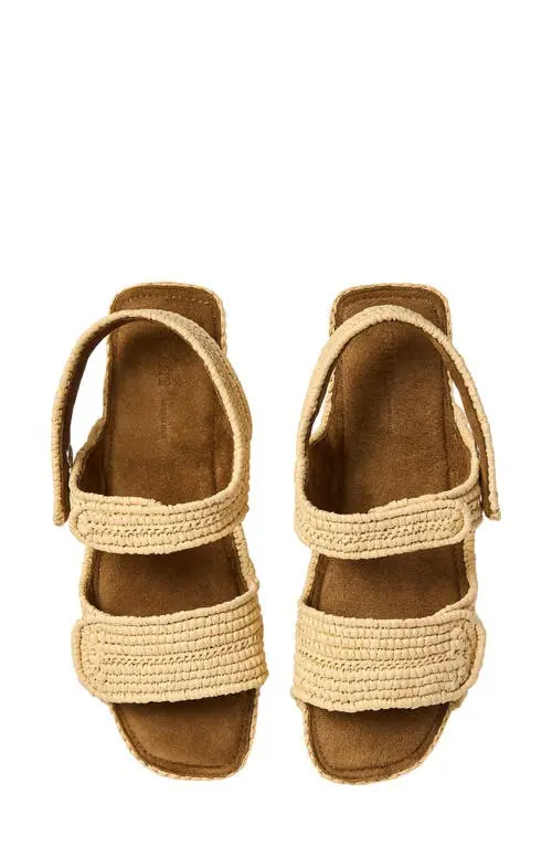 Khaite Boden Raffia Slingback Sandals - Natural
