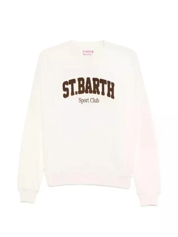 MC2 SAINT BARTH Bouclé-logo Sweatshirt - Neutrals
