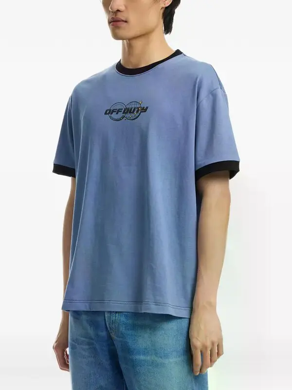OFF DUTY Logo-print Ringer T-shirt