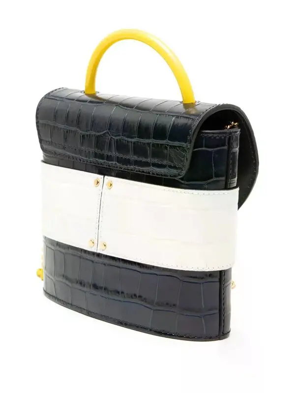 Chloé 2019 Tricolor Croc Embossed Aby Lock Satchel