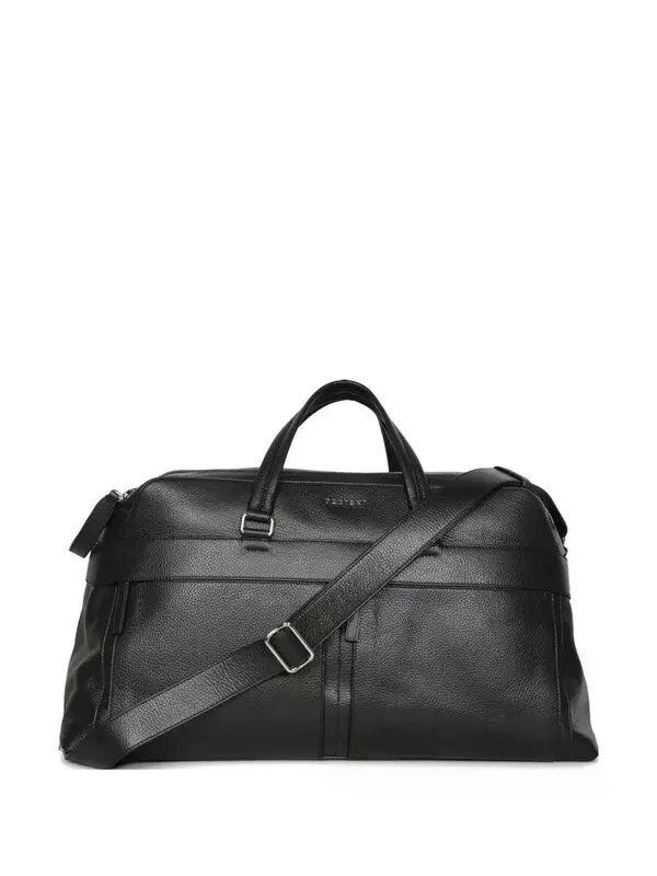 ORTIGNI Micron Grained Leather Travel Bag - Black