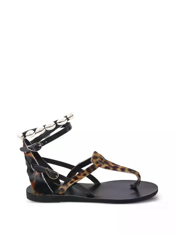 ANCIENT GREEK SANDALS Eudora Shell-embellished Sandals - Black