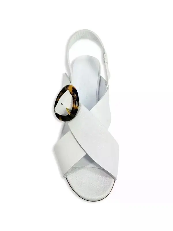 MADISON MAISON Buckle-detail Slingback Heeled Sandals - White
