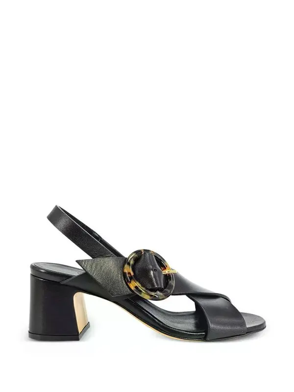 MADISON MAISON Buckle-detail Heeled Slingback Sandals - Black