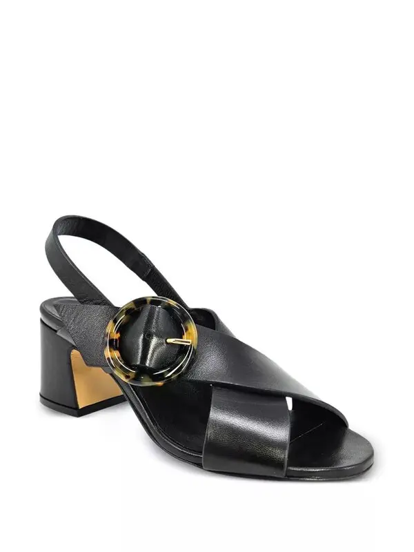 MADISON MAISON Buckle-detail Heeled Slingback Sandals - Black