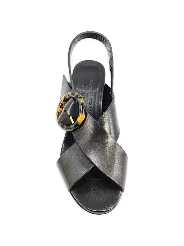 MADISON MAISON Buckle-detail Heeled Slingback Sandals - Black