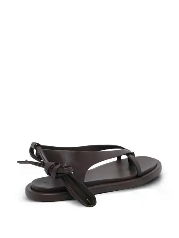 POEVE Flavia Lace-up Sandals - Brown