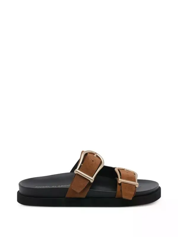ANGEL ALARCON Buckle Fastening Suede Sandals - Brown
