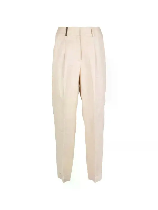 Peserico Pleated Slub Textured Trousers