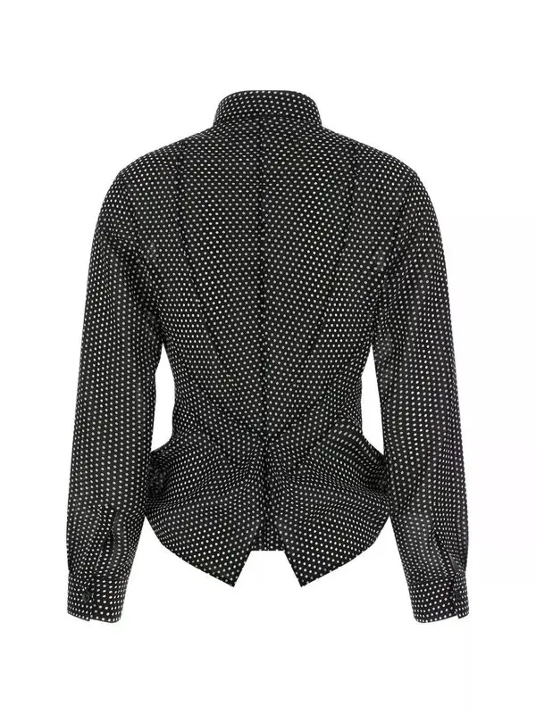 Junya Watanabe Polka-dot Asymmetric Hem Shirt - Black