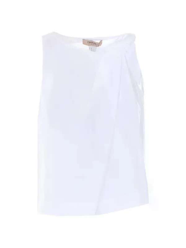 TWINSET Draped Sleeveless Top - White