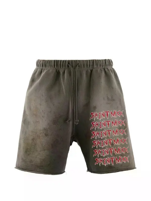 SAINT MXXXXXX Logo-print Track Shorts