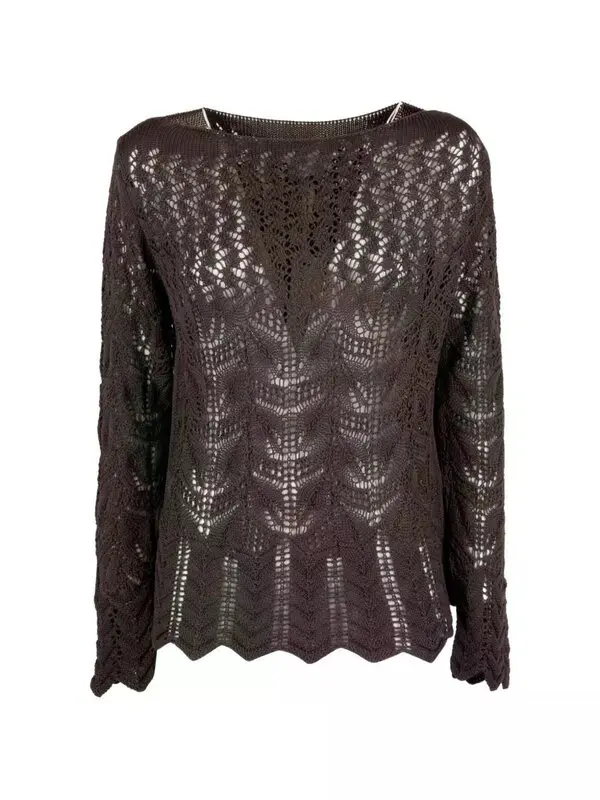 CINQUE Mia Open-knit Scalloped-hem Sweater