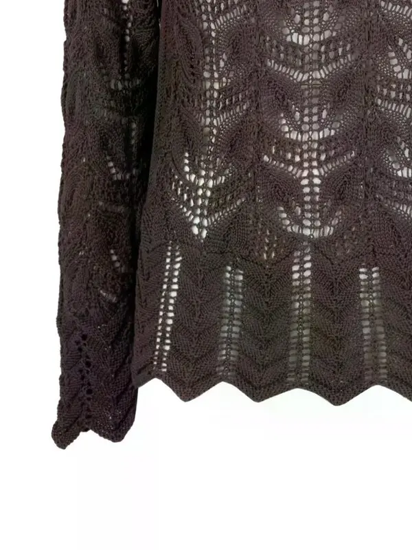 CINQUE Mia Open-knit Scalloped-hem Sweater