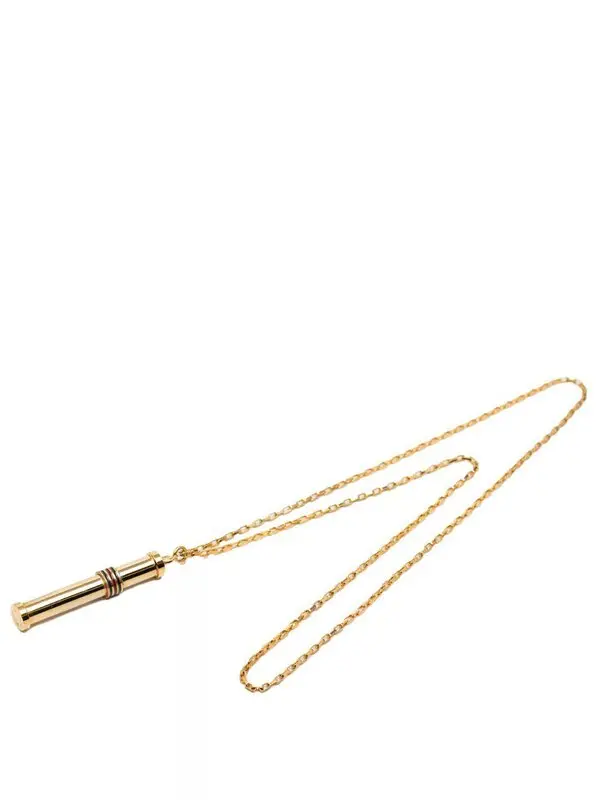Gucci 1980-2000 Plated Web Perfume Bottle Pendant Necklace - Gold