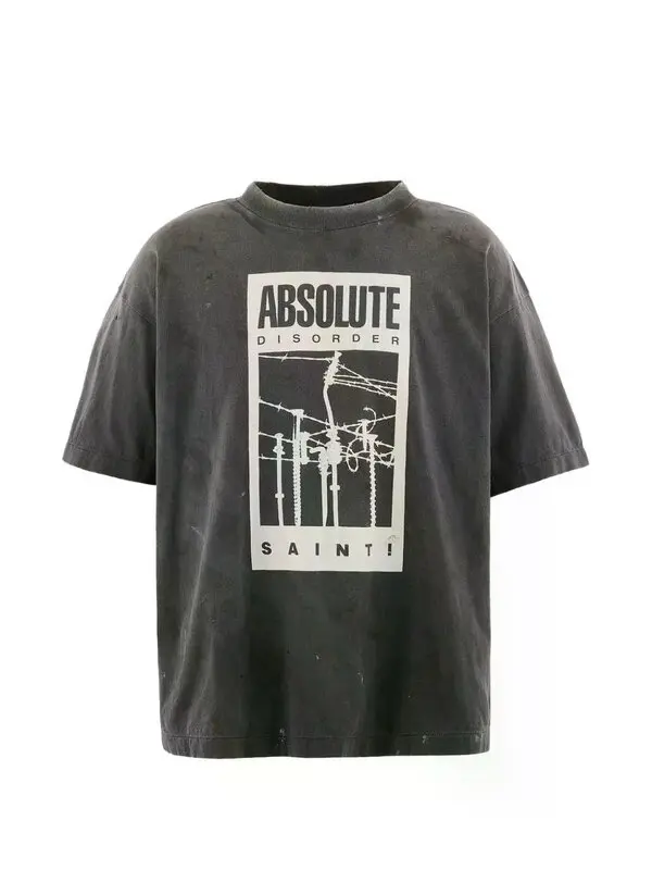 SAINT MXXXXXX X Kosuke Kawamura Graphic-print T-shirt - Black