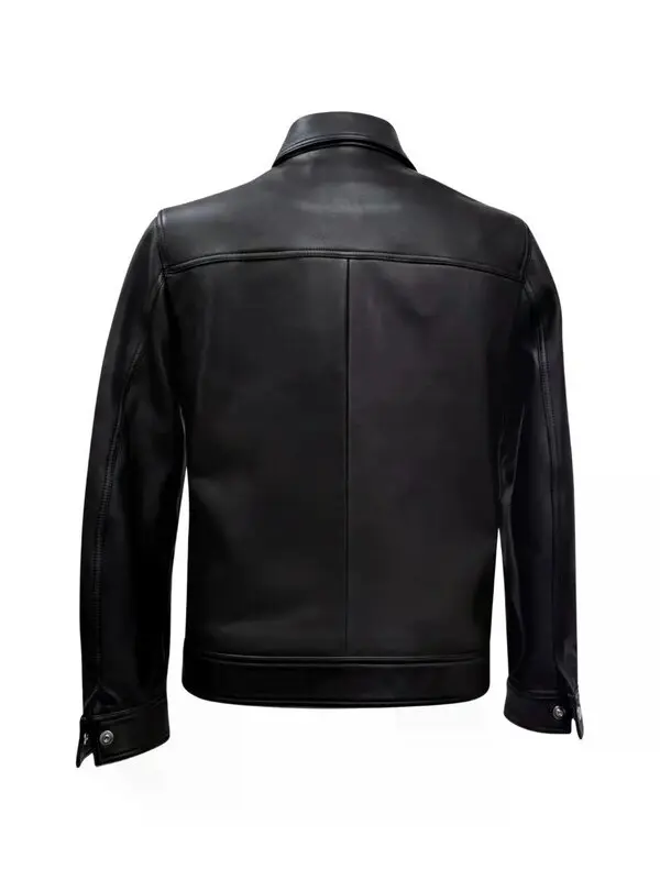Mr P. Zipped Grained-leather Jacket