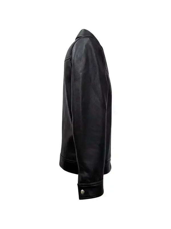Mr P. Zipped Grained-leather Jacket