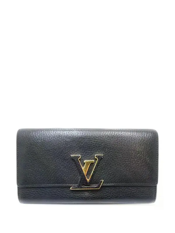 LOUIS VUITTON 2016 Taurillon Capucines Wallet Long Wallets