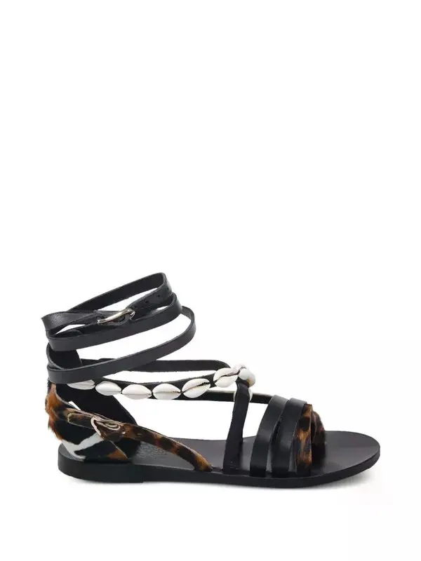 ANCIENT GREEK SANDALS Satira Shell-embellished Sandals - Black