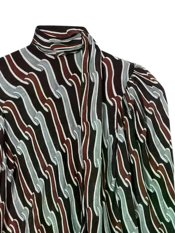 Gucci Heritage Ribbon-print Blouse - Black