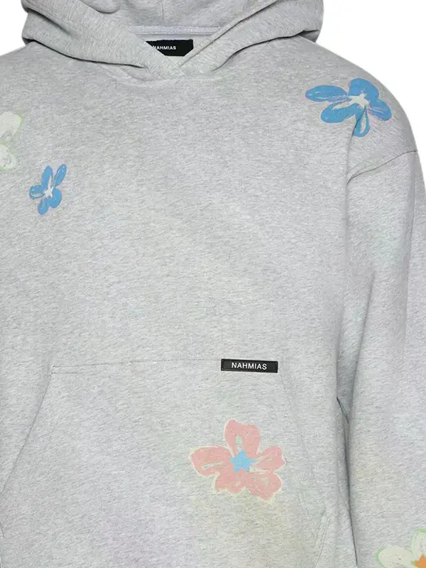 NAHMIAS Floral-print Hoodie - Grey