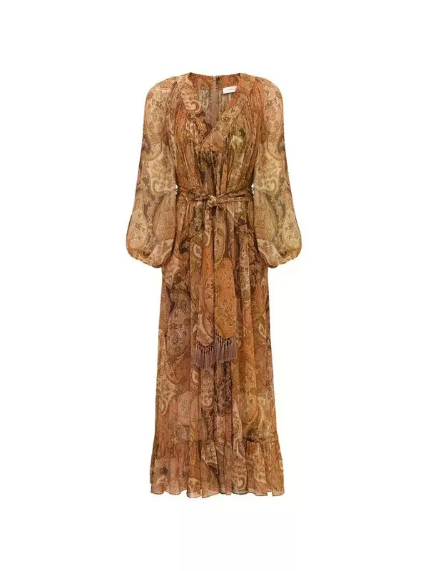 Zimmermann Paisley-print Maxi Dress - Beige